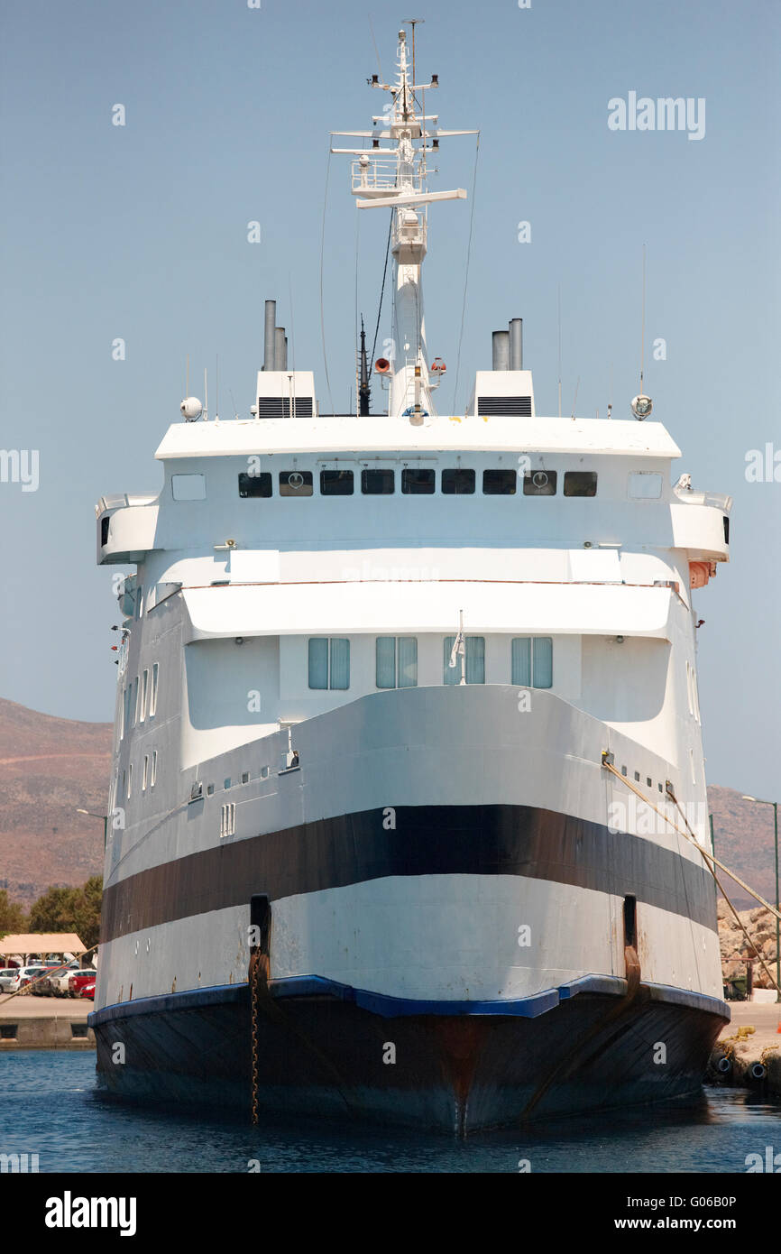 Ferry at Kissamos port in Crete. Greece. Horizontal Stock Photo - Alamy