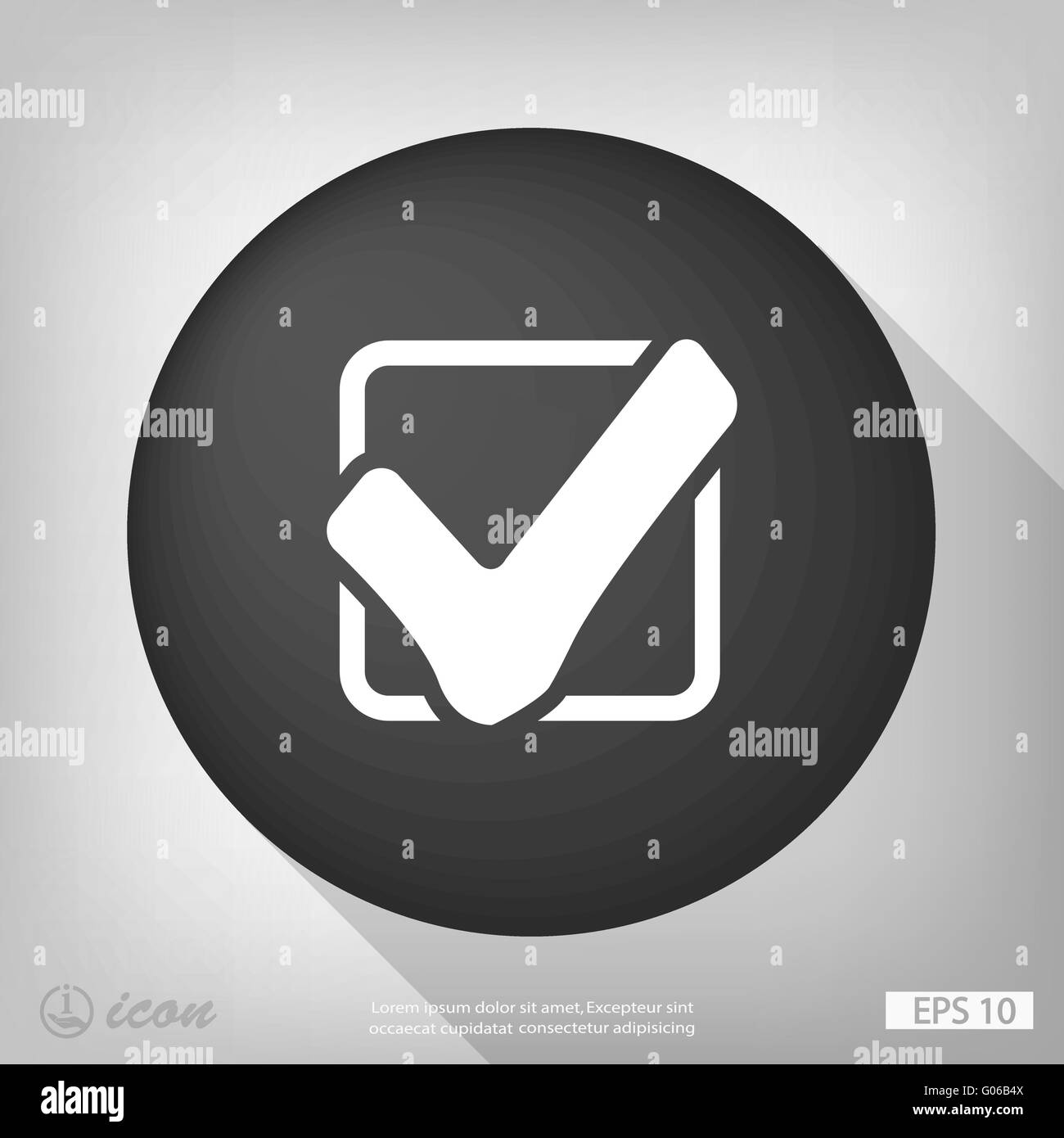 Pictograph of check mark. Vector concept illustration for design. Eps ...