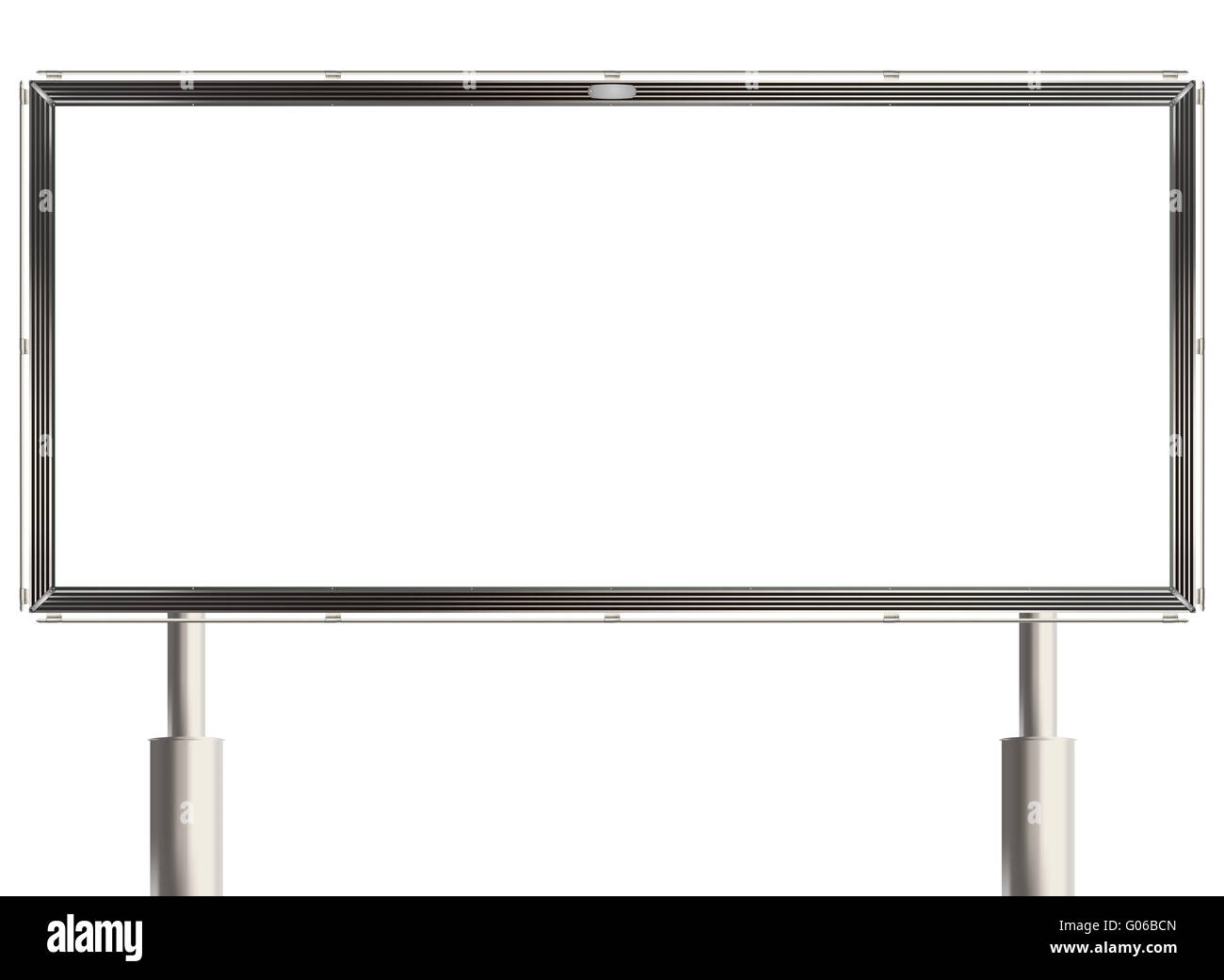 Empty billboard with white copy space on the white background. Raster ...