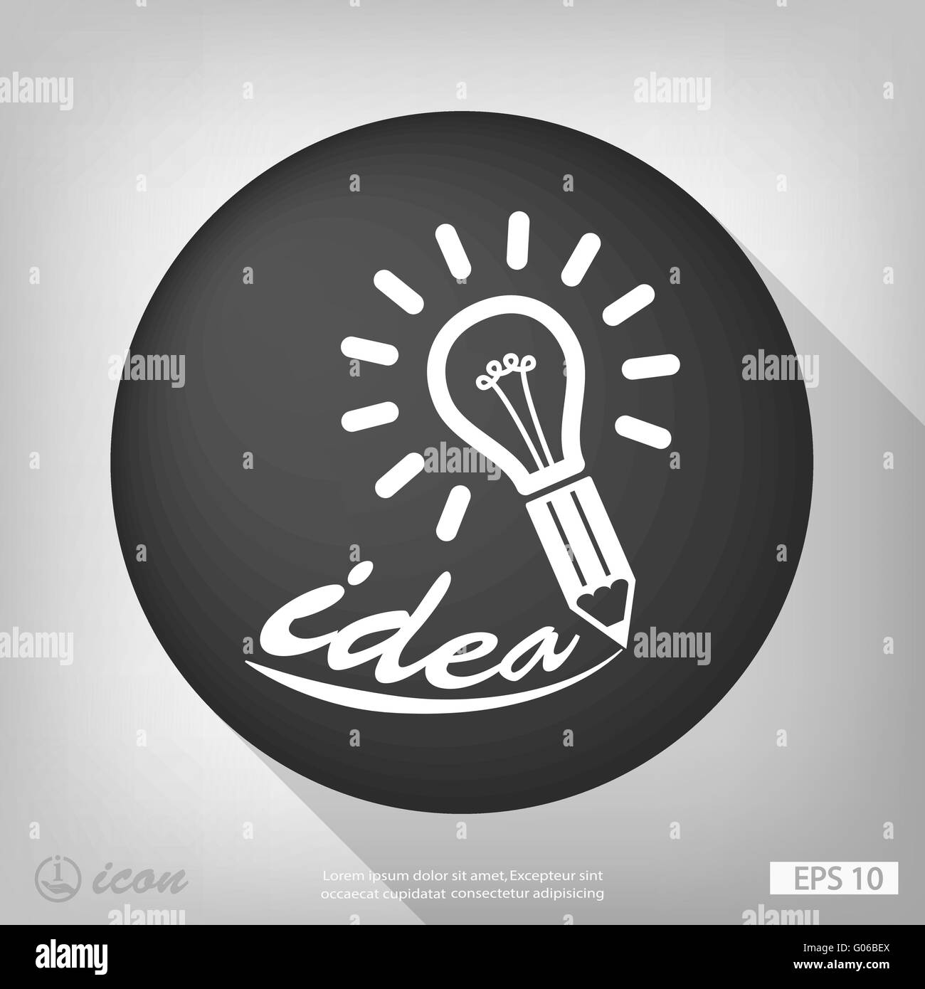 Pictograph of light bulb. Vector concept illustration for design. Eps ...