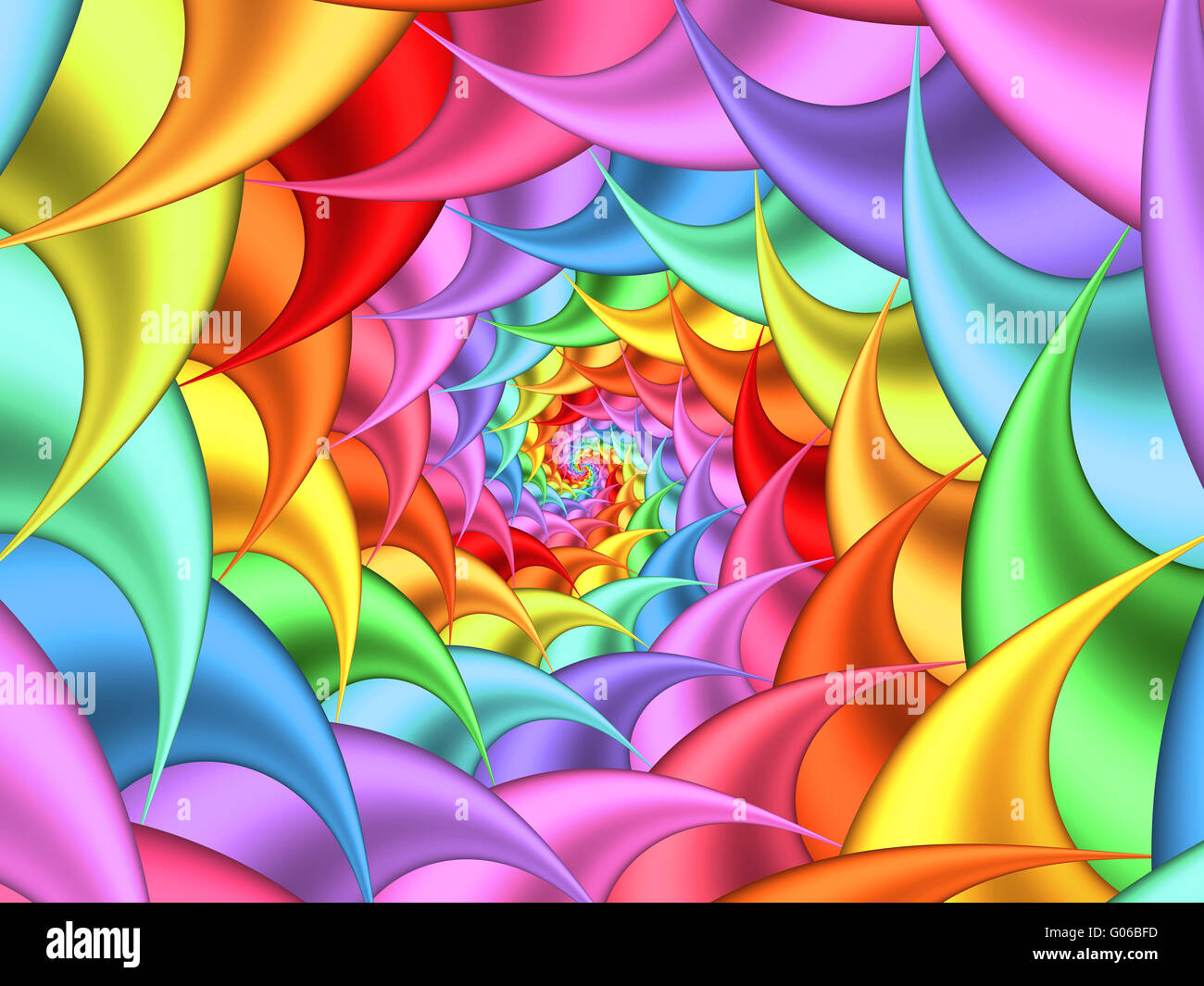 Beautiful rainbow psychedelic spiral fractal hi-res stock photography ...