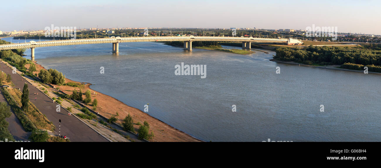 Bridge named after the sixtieth anniversary of victory (panorama). Omsk ...
