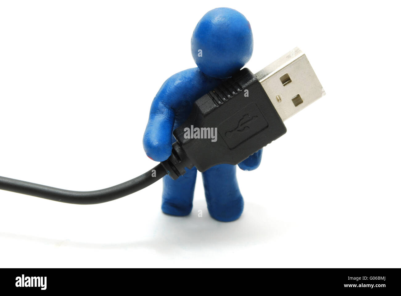 3D Man with USB Stock Photo - Alamy