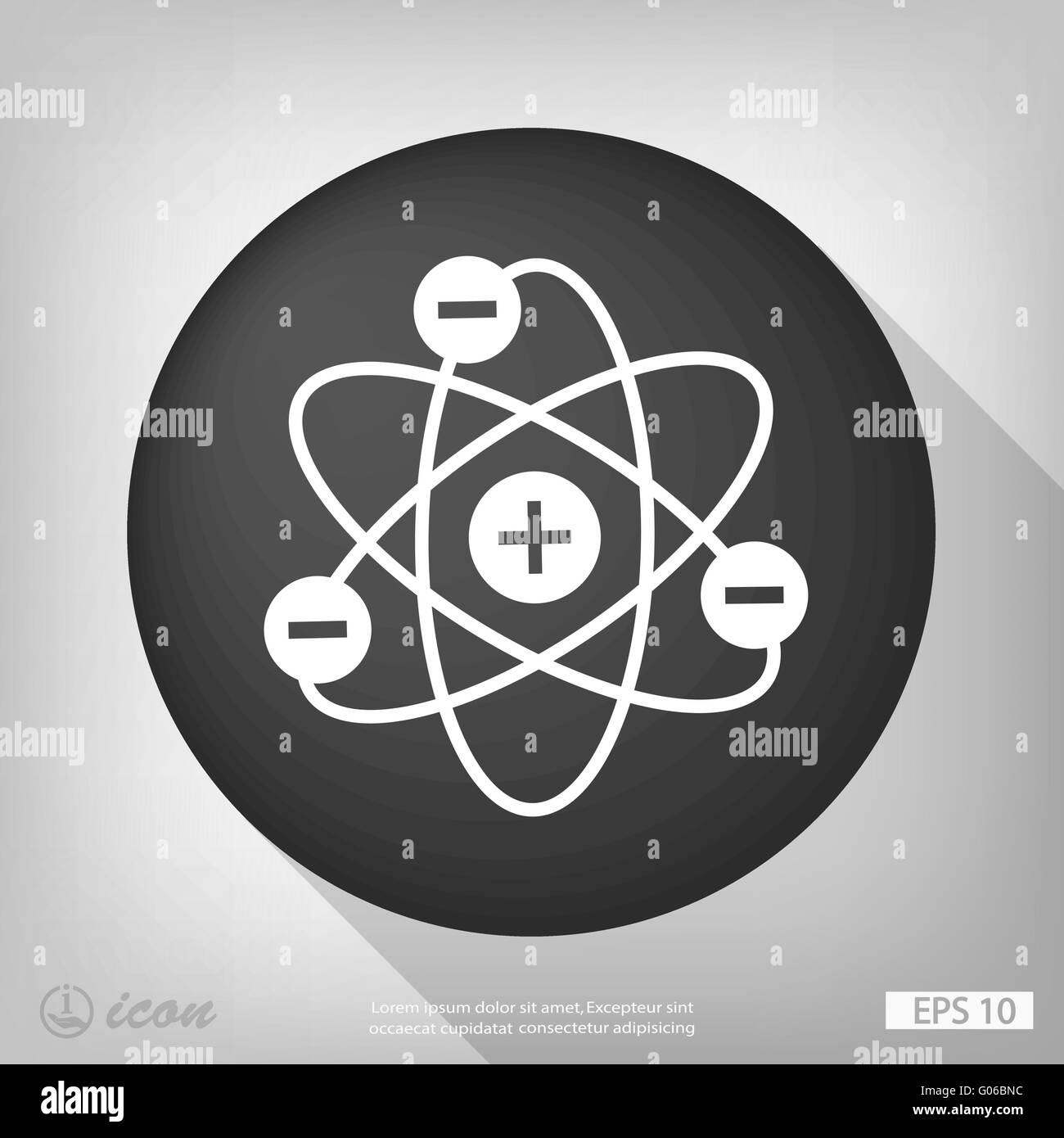 Pictograph of atom. Vector concept illustration for design. Eps 10 ...