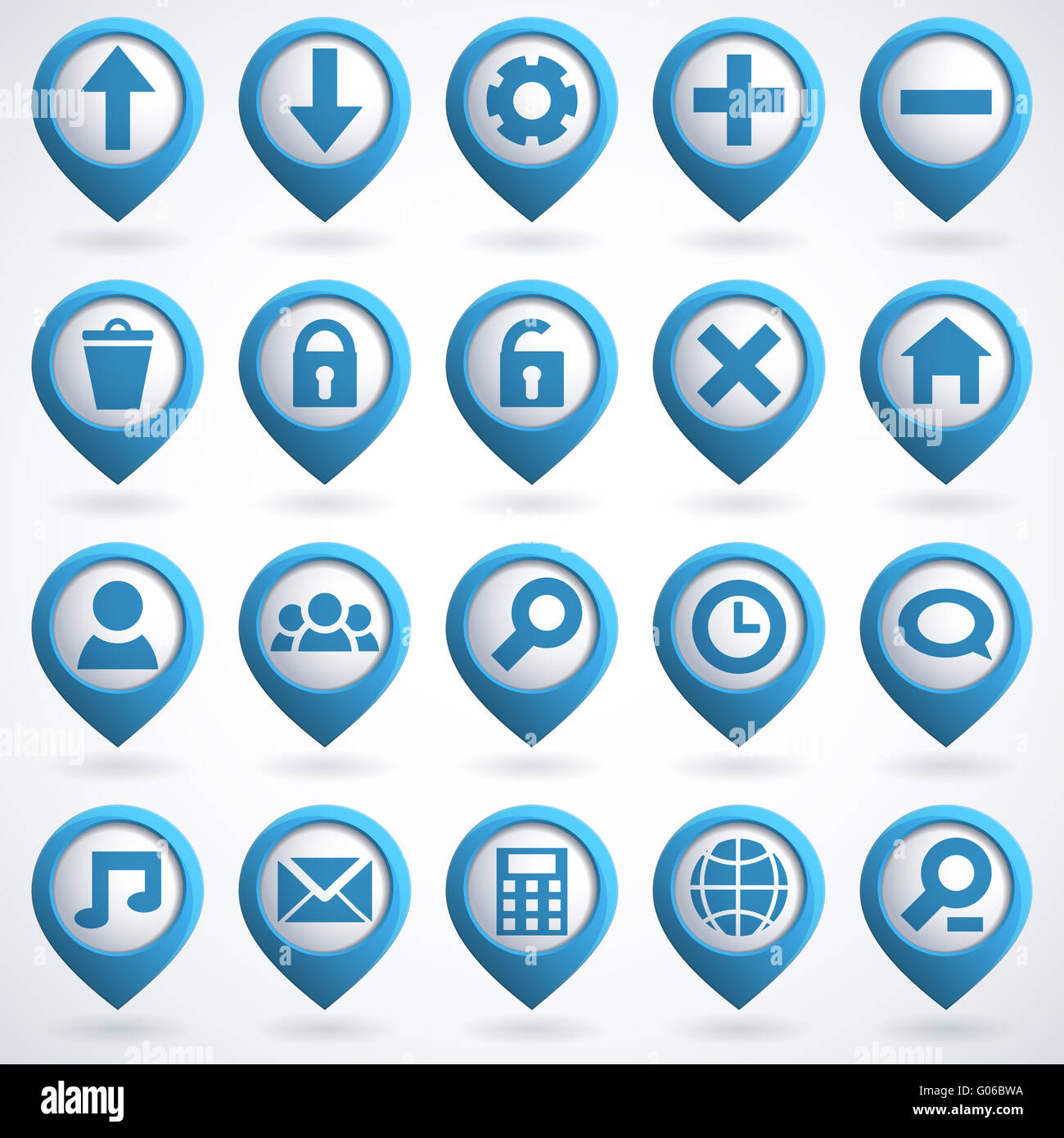Web Icon Set Stock Photo - Alamy