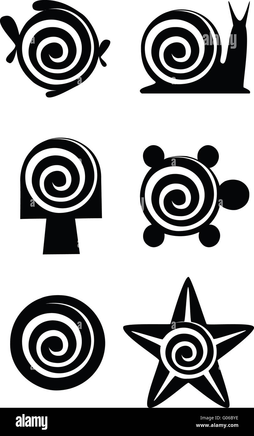 Set turtle character illustration Black and White Stock Photos & Images ...