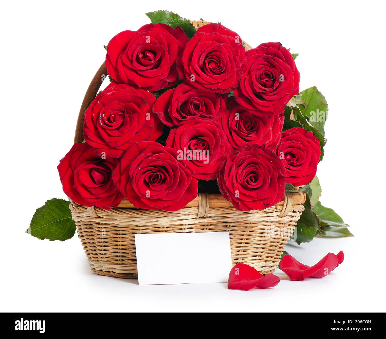 Bouquet of red roses isolated on white background Stock Photo - Alamy
