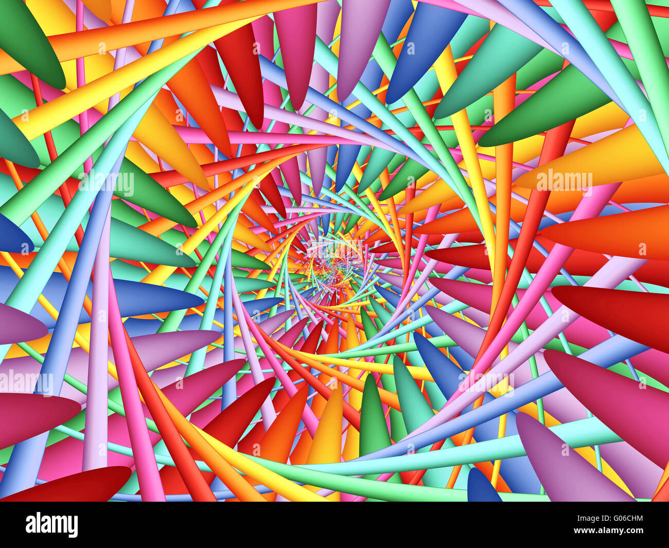 Beautiful rainbow psychedelic spiral fractal hi-res stock photography ...