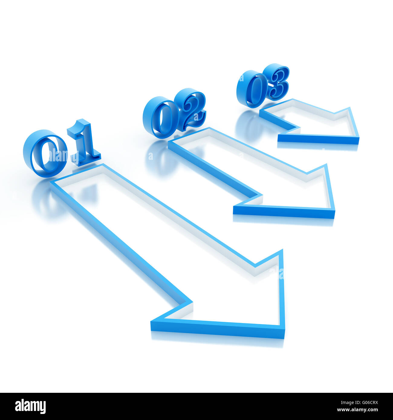 three arrows of different lengths with numbers on Stock Photo - Alamy