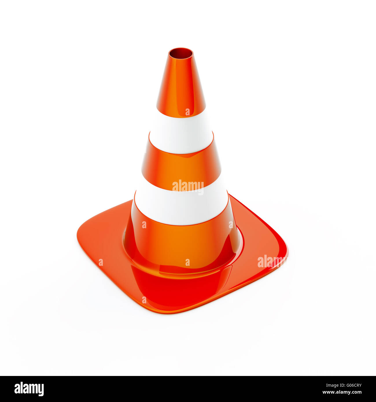 Cone pin of the red-white color used in constructi Stock Photo - Alamy