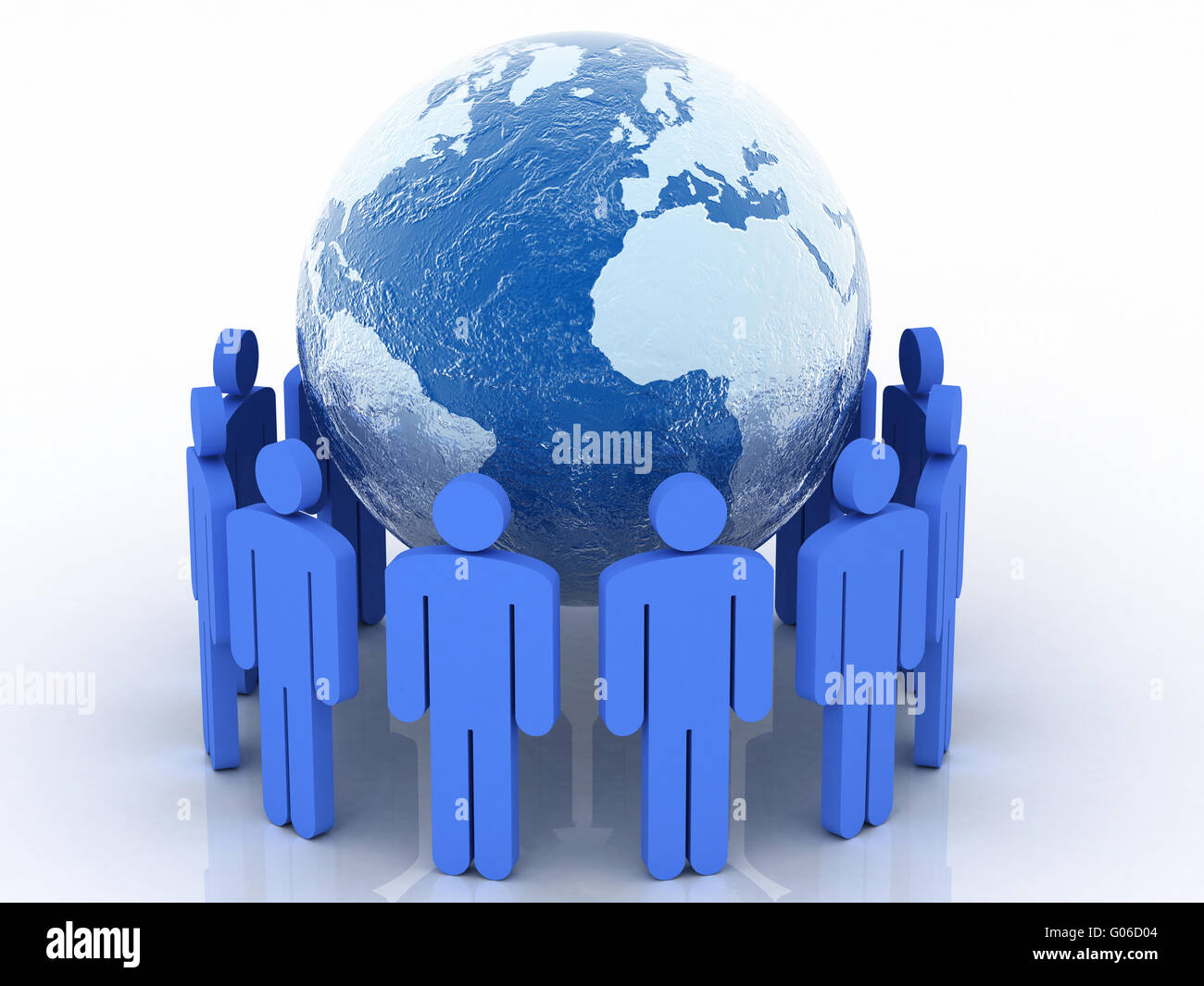 human circle with world globe Stock Photo - Alamy