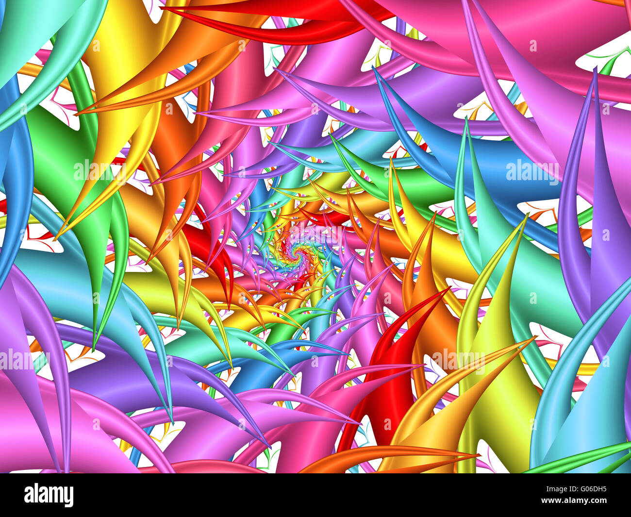 Beautiful rainbow psychedelic spiral fractal hi-res stock photography ...