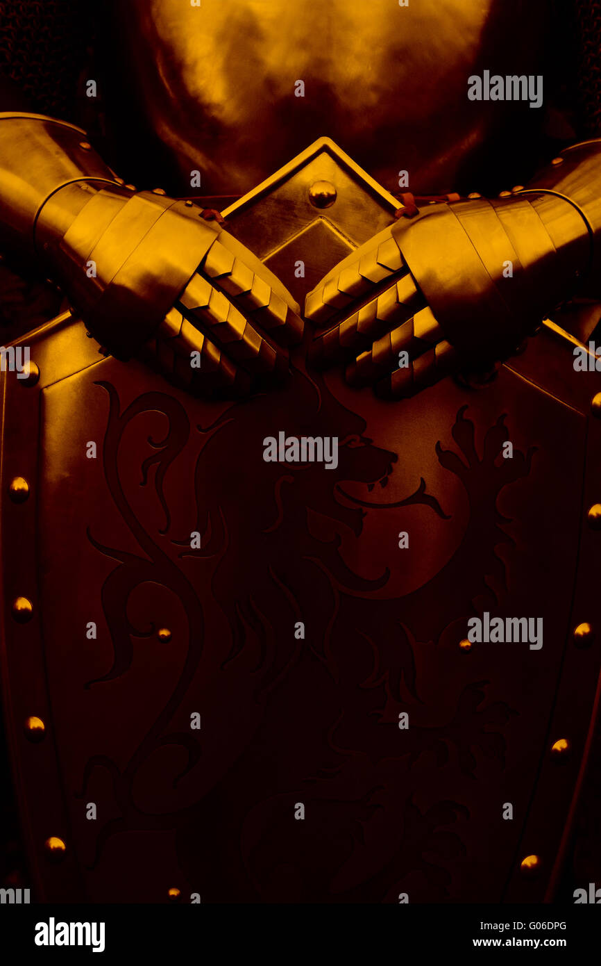 Armour of the medieval knight - with brown color Stock Photo - Alamy