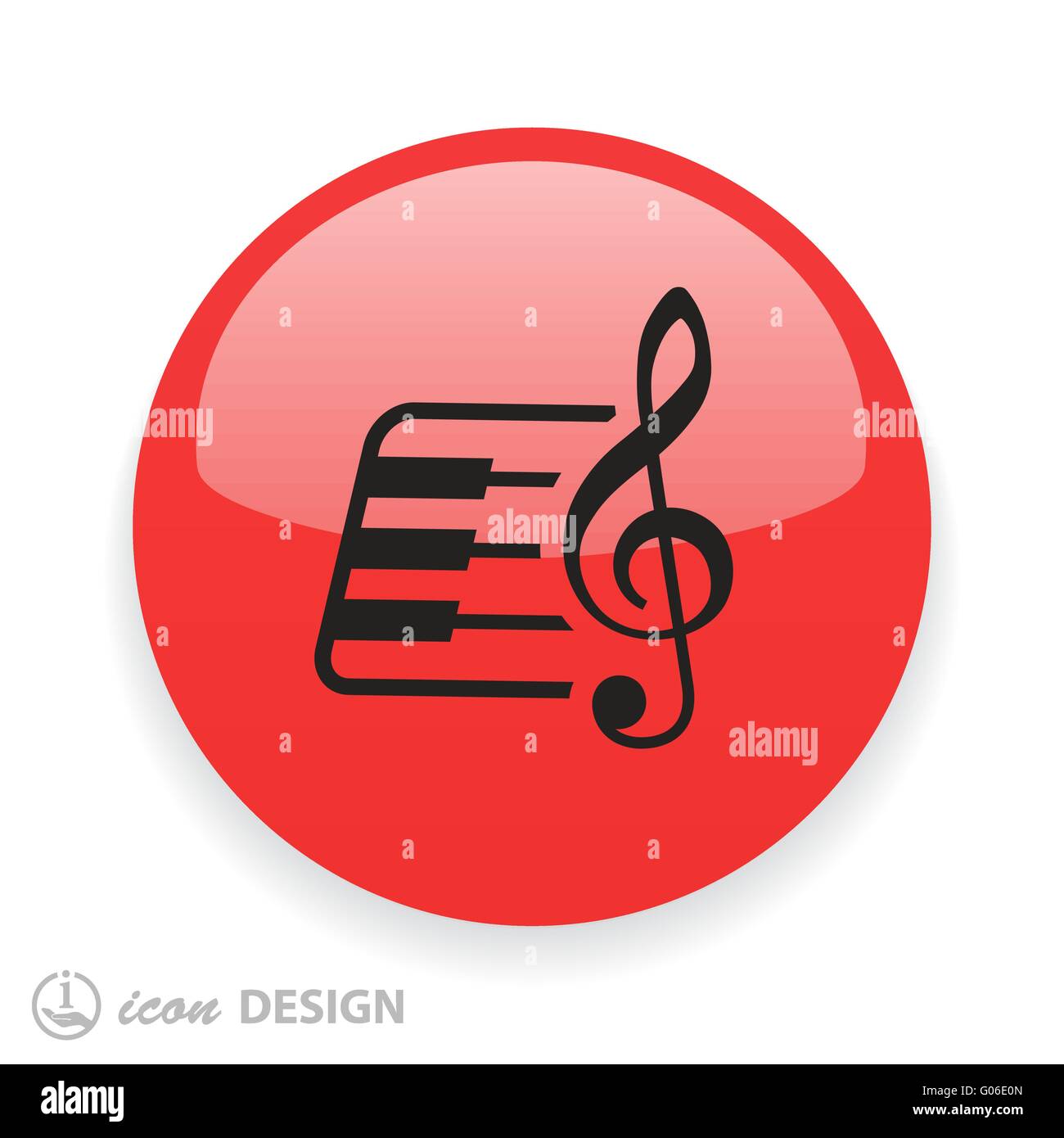 Pictograph of music key and keyboard. Vector concept illustration for ...