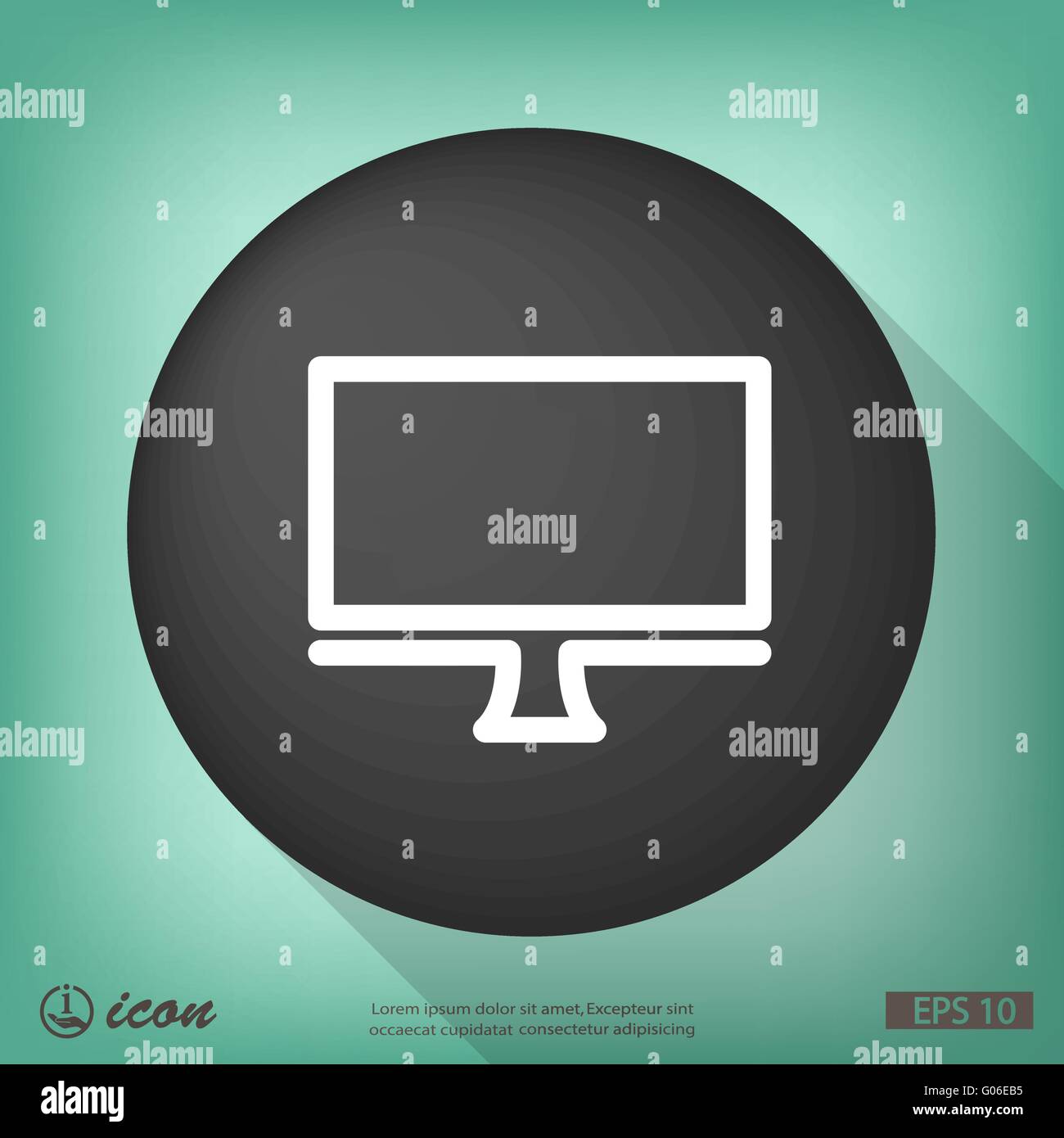 Pictograph of computer. Vector concept illustration for design. Eps 10 Stock Vector Image & Art ...