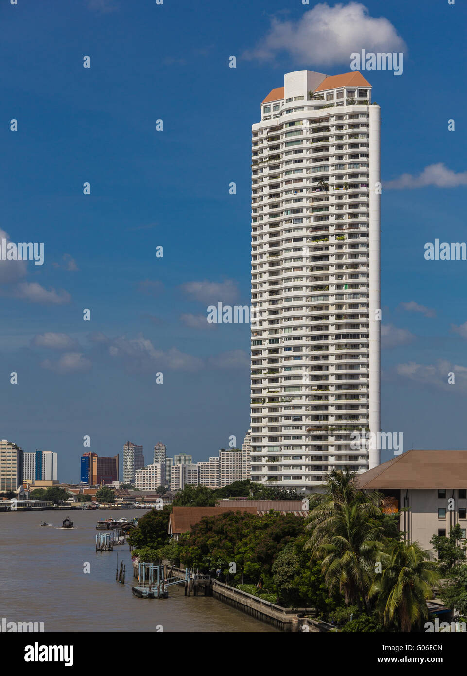 Riverside buildings in Bangkok Stock Photo - Alamy