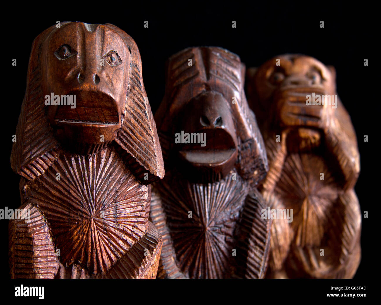 Three apes hold their nose, ears, mouth Stock Photo - Alamy