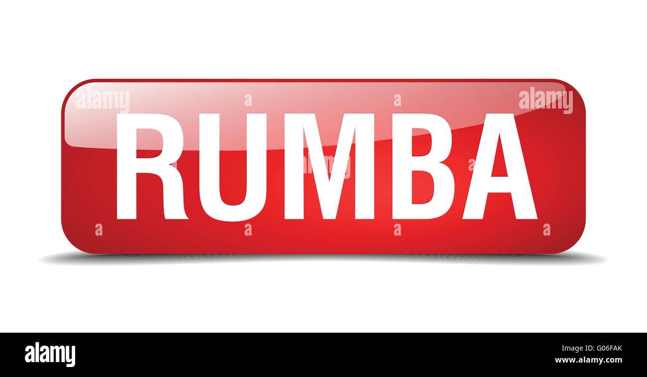 rumba red square 3d realistic isolated web button Stock Vector Image ...