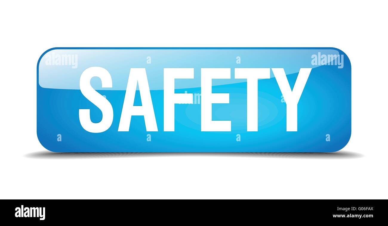 safety blue square 3d realistic isolated web button Stock Vector Image ...