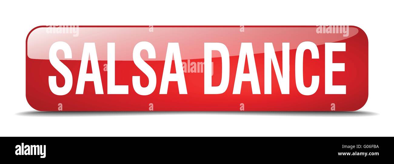 salsa dance red square 3d realistic isolated web button Stock Vector ...