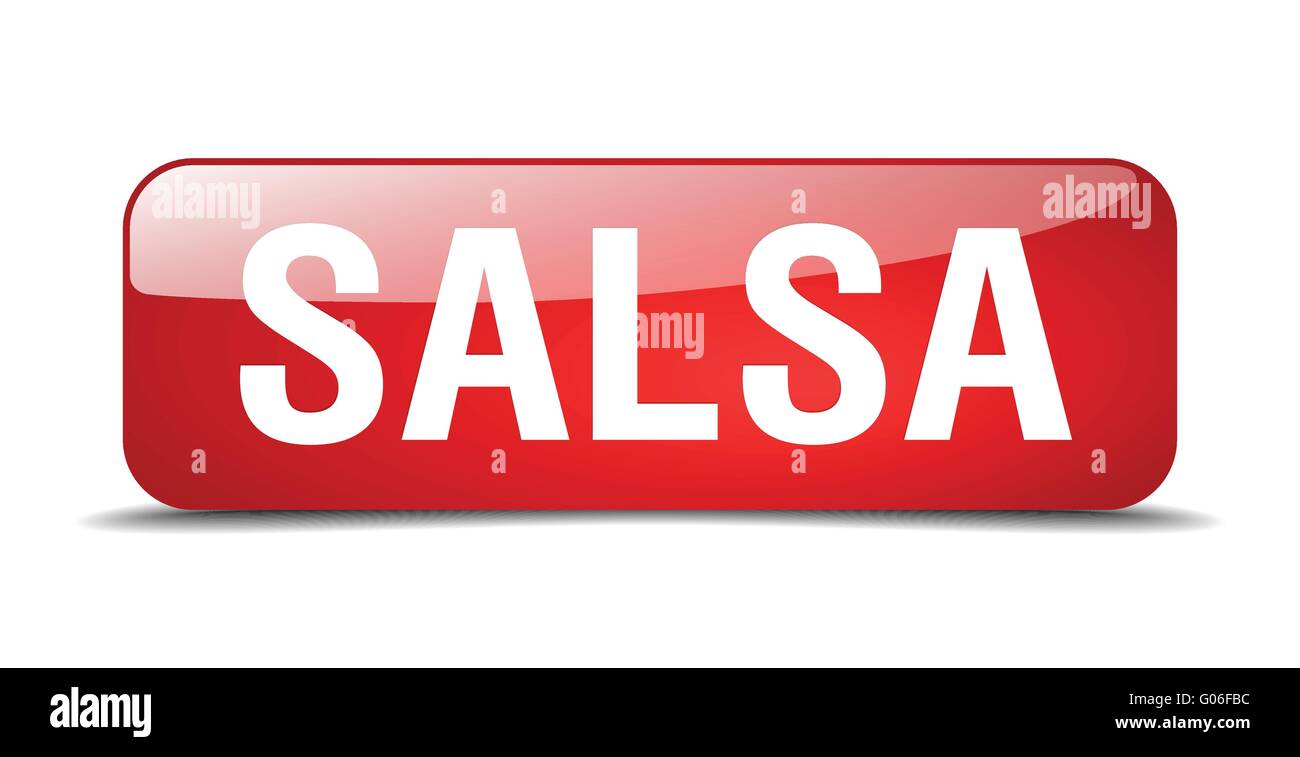 salsa red square 3d realistic isolated web button Stock Vector Image ...
