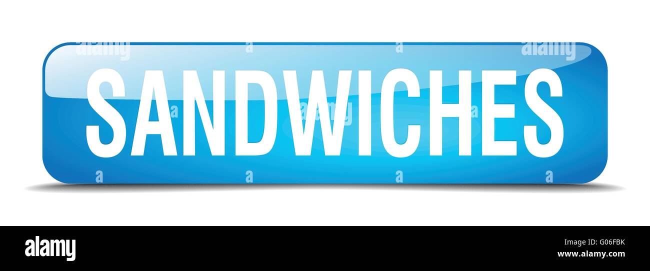 sandwiches blue square 3d realistic isolated web button Stock Vector ...