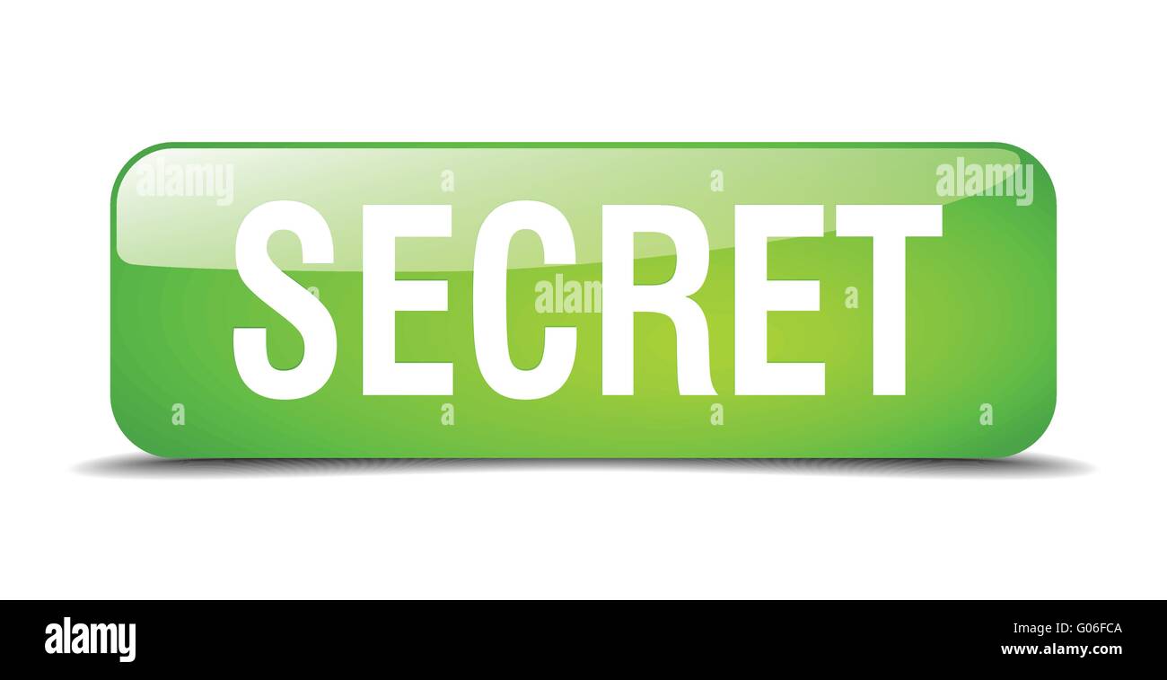 secret green square 3d realistic isolated web button Stock Vector Image ...