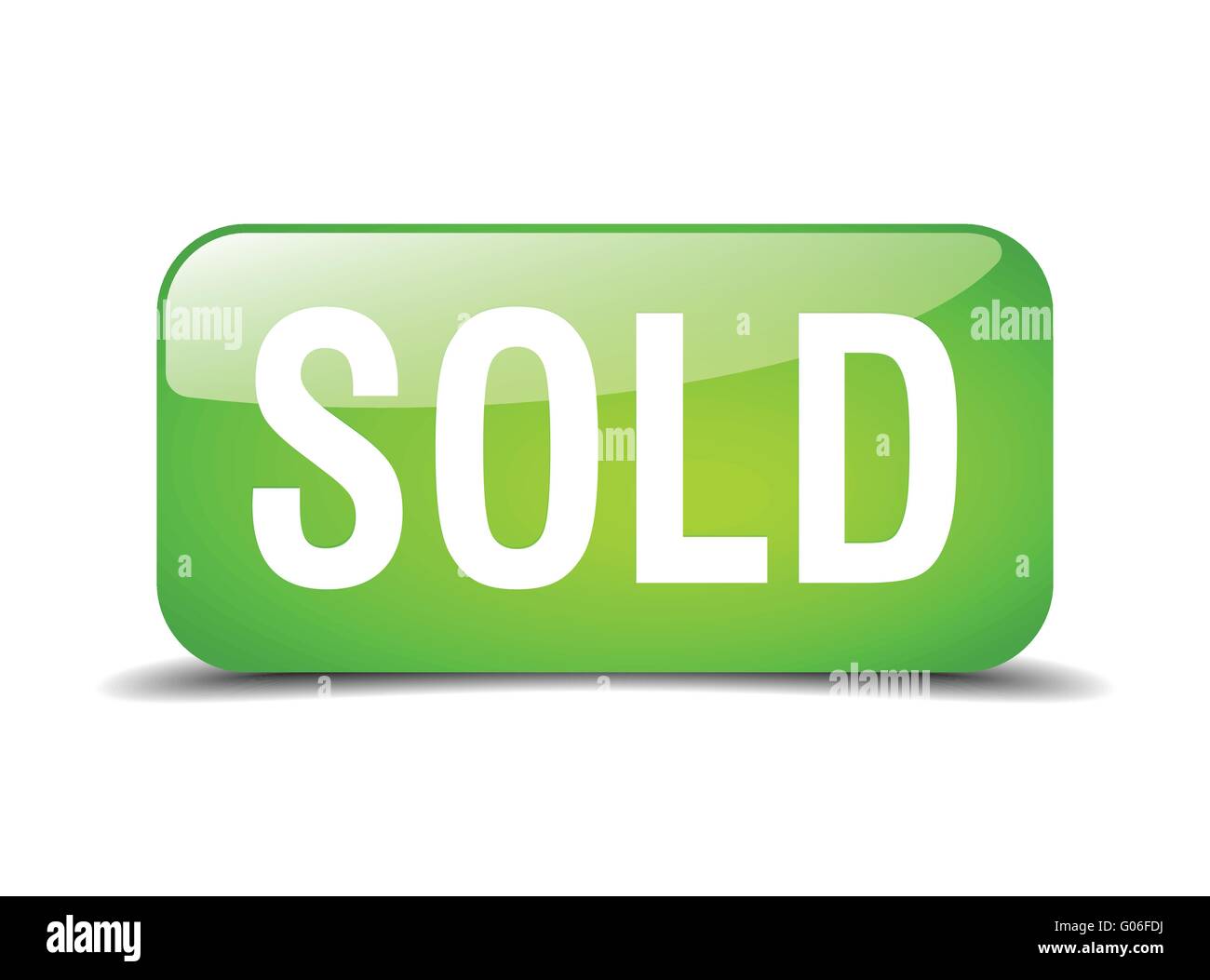 sold green square 3d realistic isolated web button Stock Vector Image ...