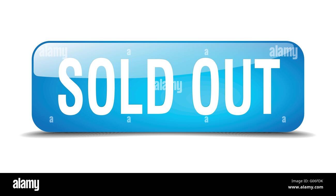 sold out blue square 3d realistic isolated web button Stock Vector ...