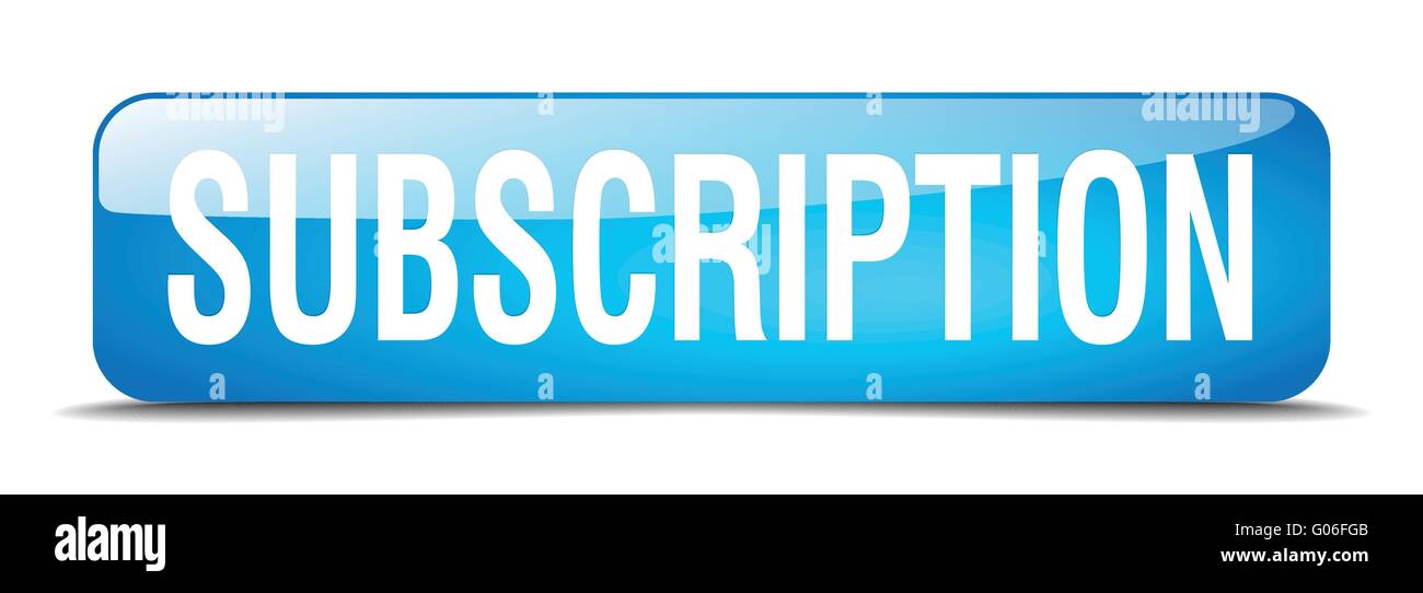 subscription blue square 3d realistic isolated web button Stock Vector ...