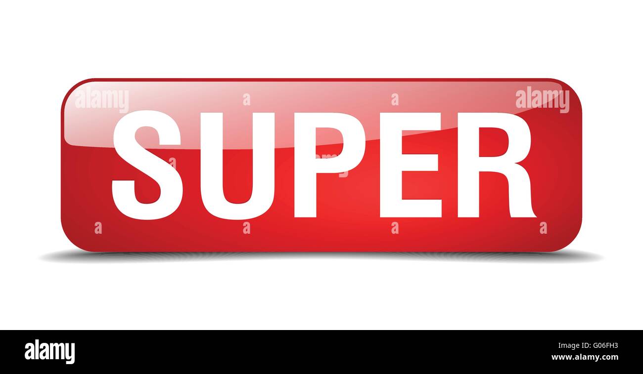 super red square 3d realistic isolated web button Stock Vector Image ...