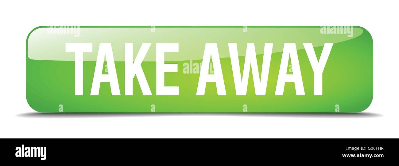 take away green square 3d realistic isolated web button Stock Vector ...
