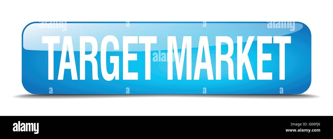 target market blue square 3d realistic isolated web button Stock Vector ...