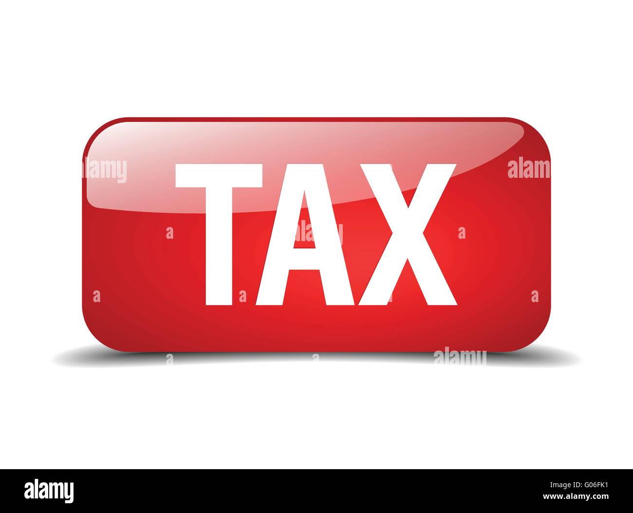 tax red square 3d realistic isolated web button Stock Vector Image ...