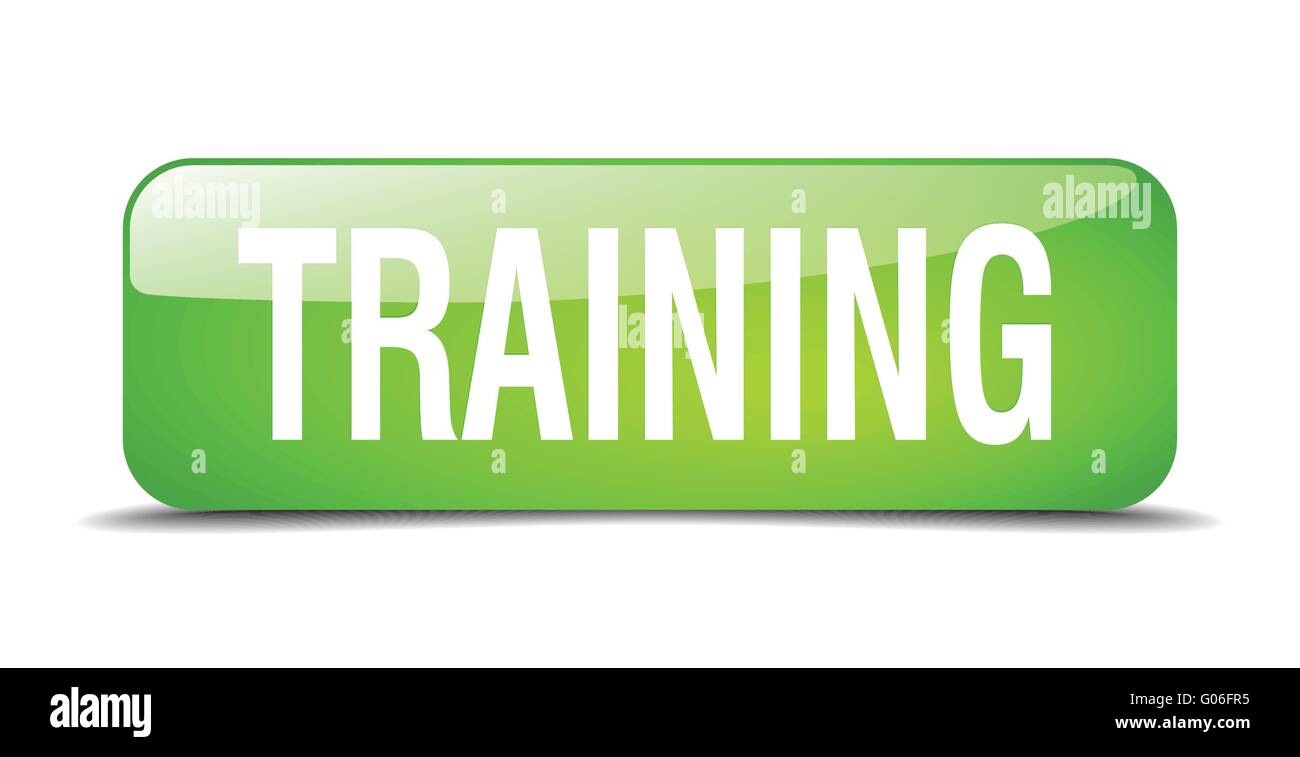 training green square 3d realistic isolated web button Stock Vector ...