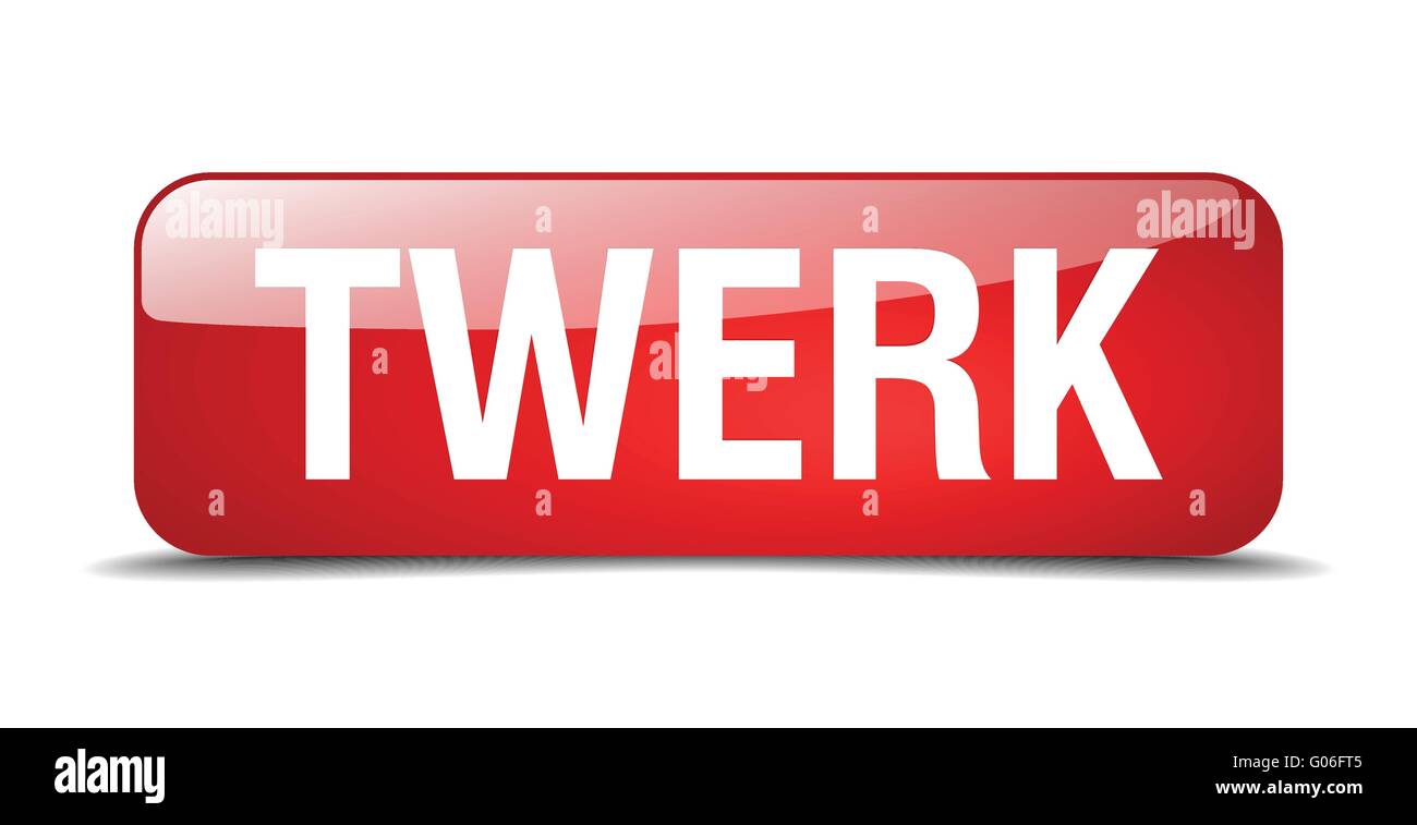 twerk red square 3d realistic isolated web button Stock Vector Image ...