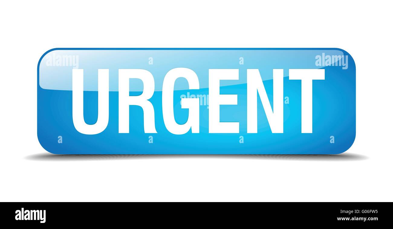 urgent blue square 3d realistic isolated web button Stock Vector Image ...