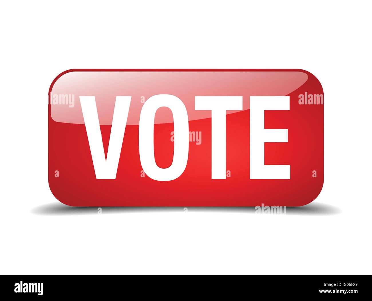 vote red square 3d realistic isolated web button Stock Vector Image ...