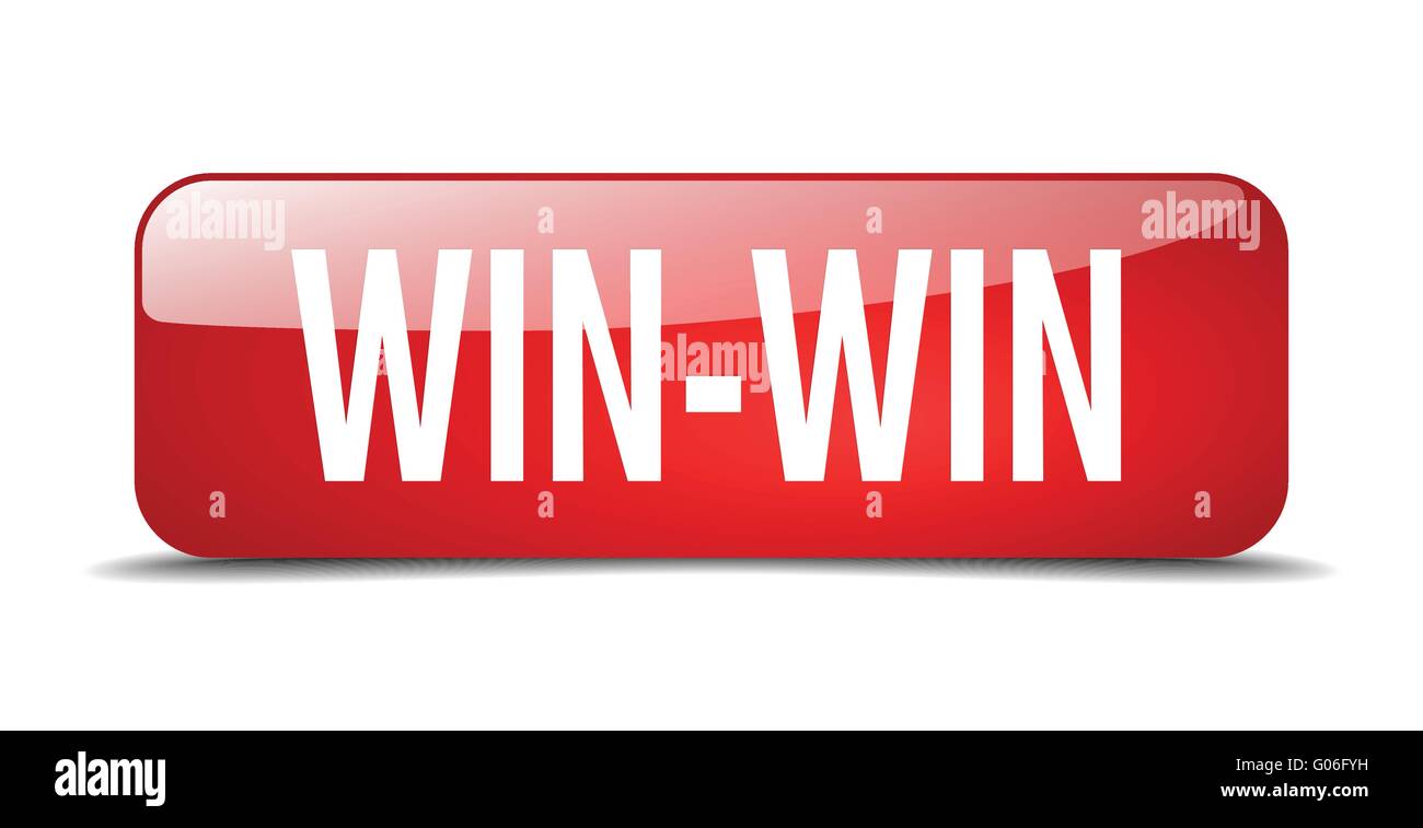win-win red square 3d realistic isolated web button Stock Vector Image ...