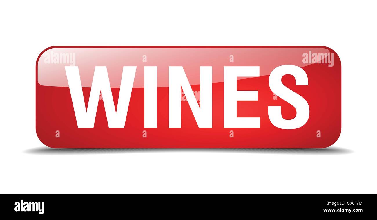 wines red square 3d realistic isolated web button Stock Vector Image ...