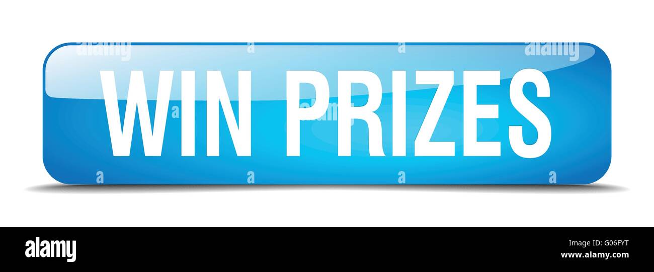 win prizes blue square 3d realistic isolated web button Stock Vector ...