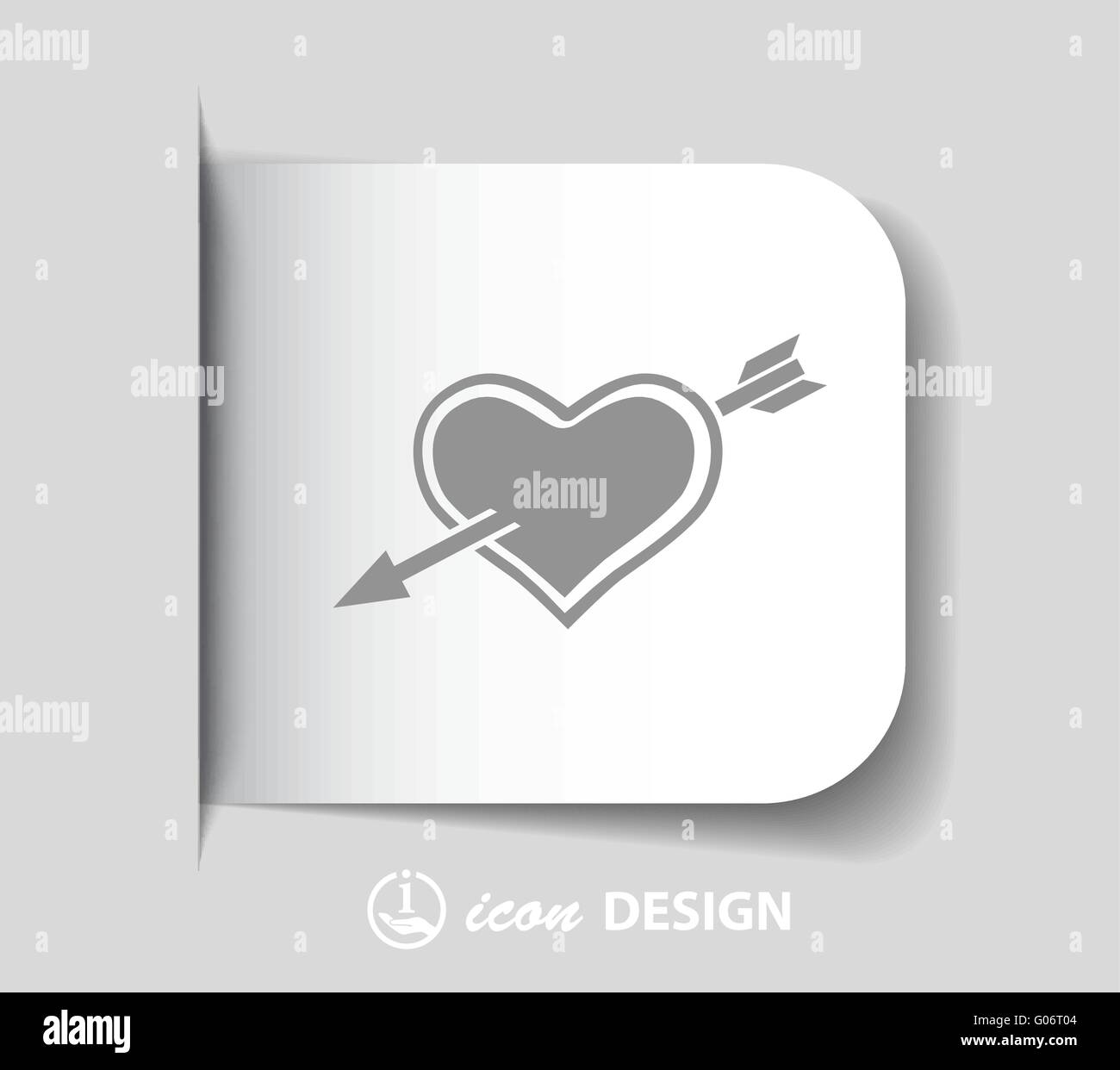 Pictograph of heart with arrow. Vector concept illustration for design ...