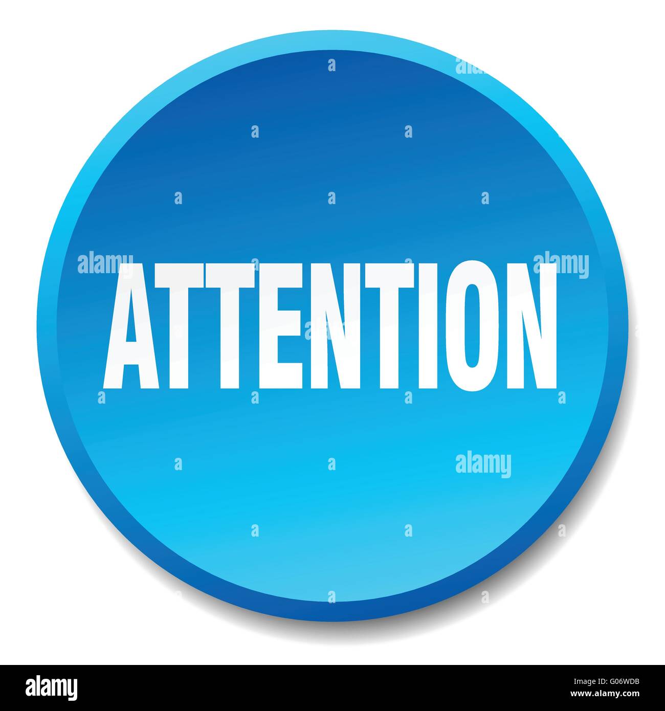 attention blue round flat isolated push button Stock Vector Image & Art ...