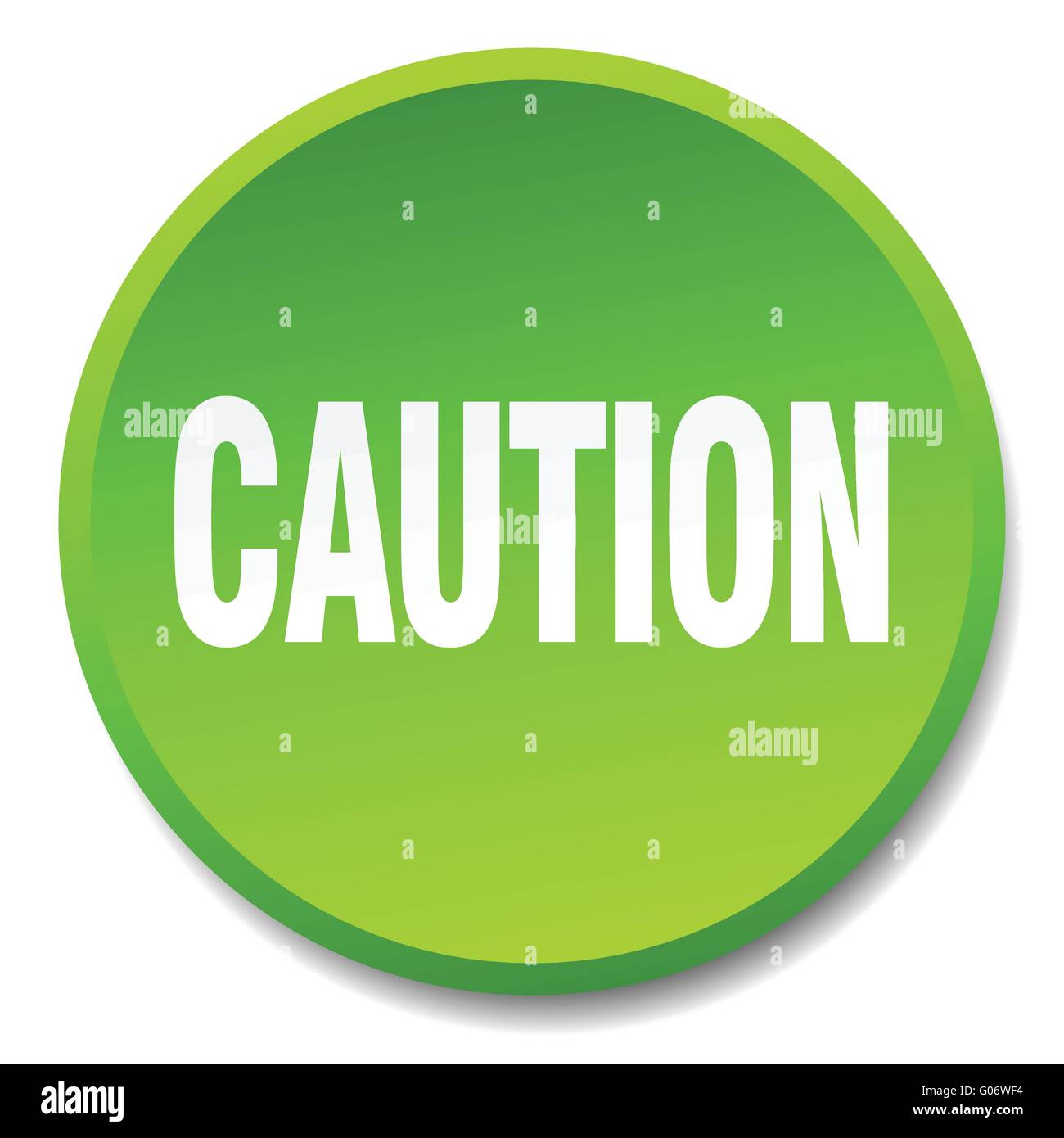caution green round flat isolated push button Stock Vector Image & Art ...