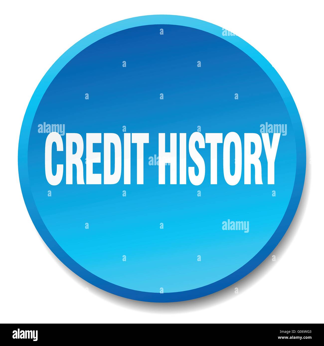 credit history blue round flat isolated push button Stock Vector Image ...