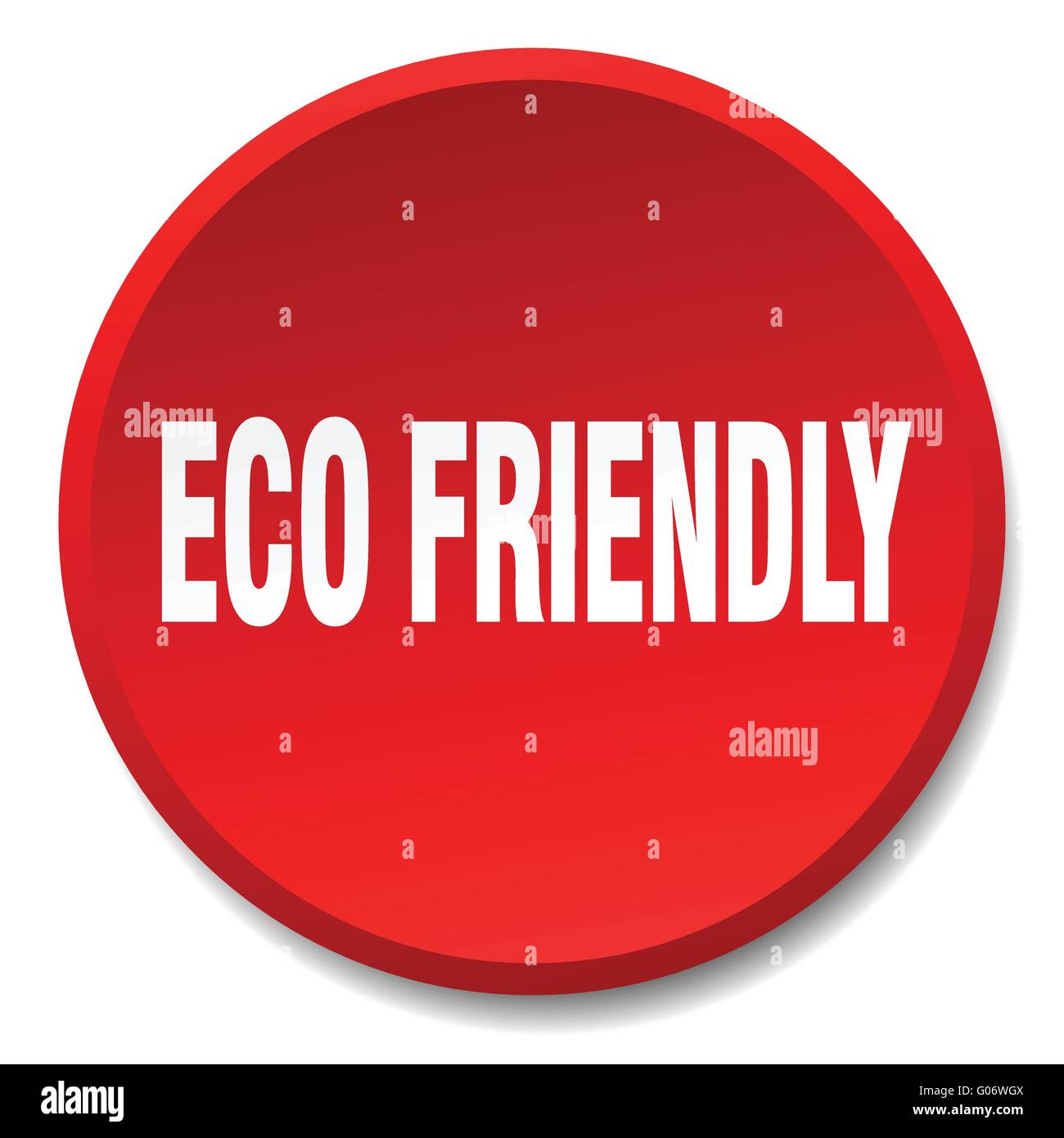 eco friendly red round flat isolated push button Stock Vector Image ...
