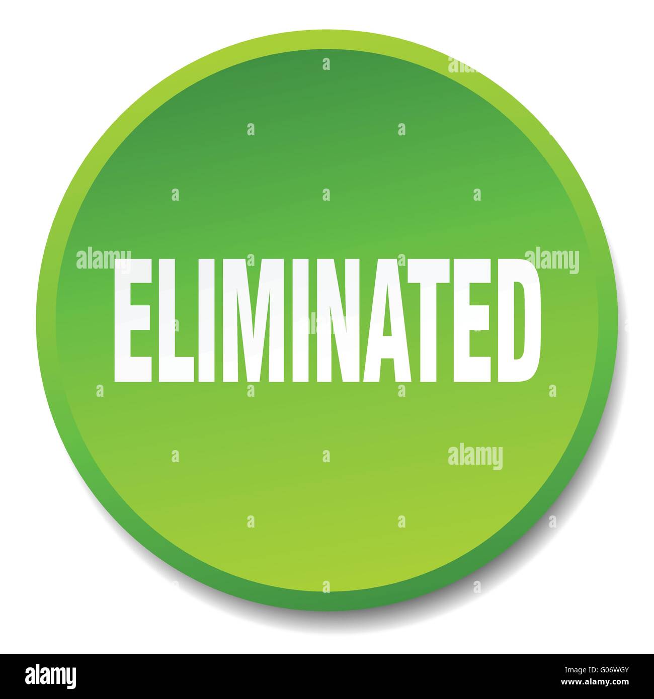 eliminated green round flat isolated push button Stock Vector Image ...