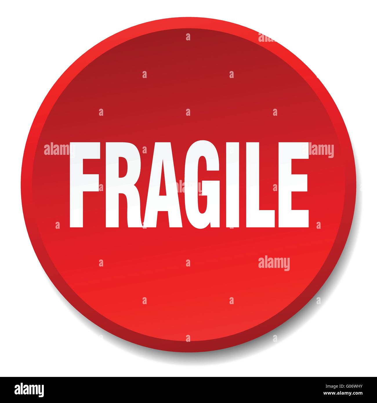 fragile red round flat isolated push button Stock Vector Image & Art - Alamy