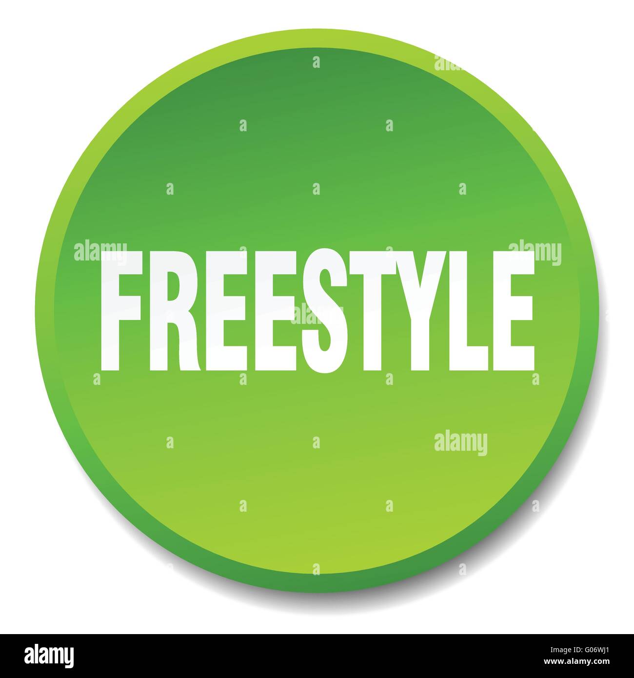 freestyle green round flat isolated push button Stock Vector Image & Art - Alamy