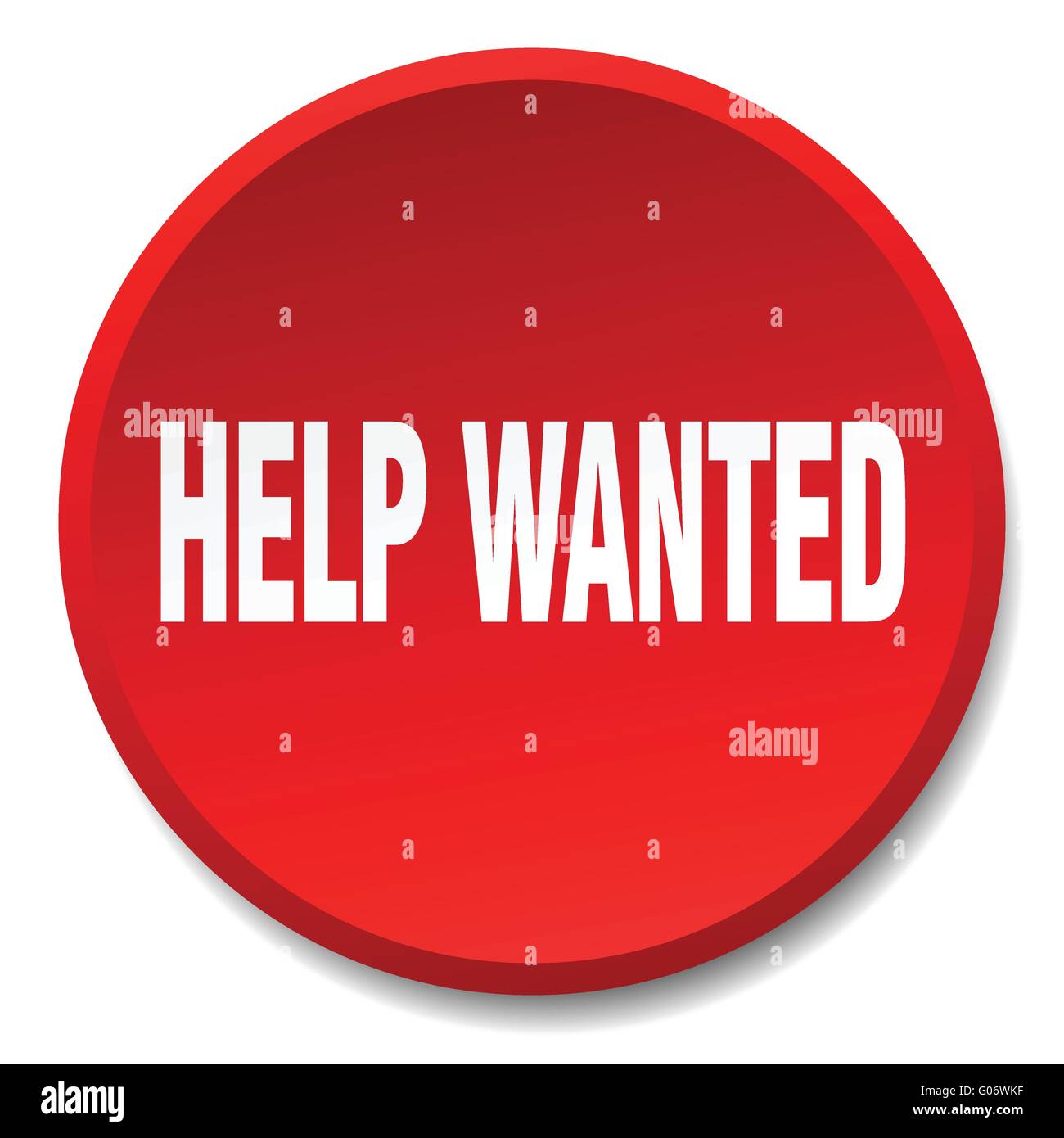 help wanted red round flat isolated push button Stock Vector Image ...